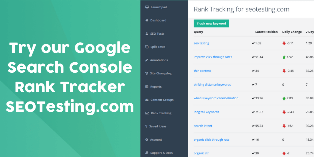 Google Search Console Rank Tracker