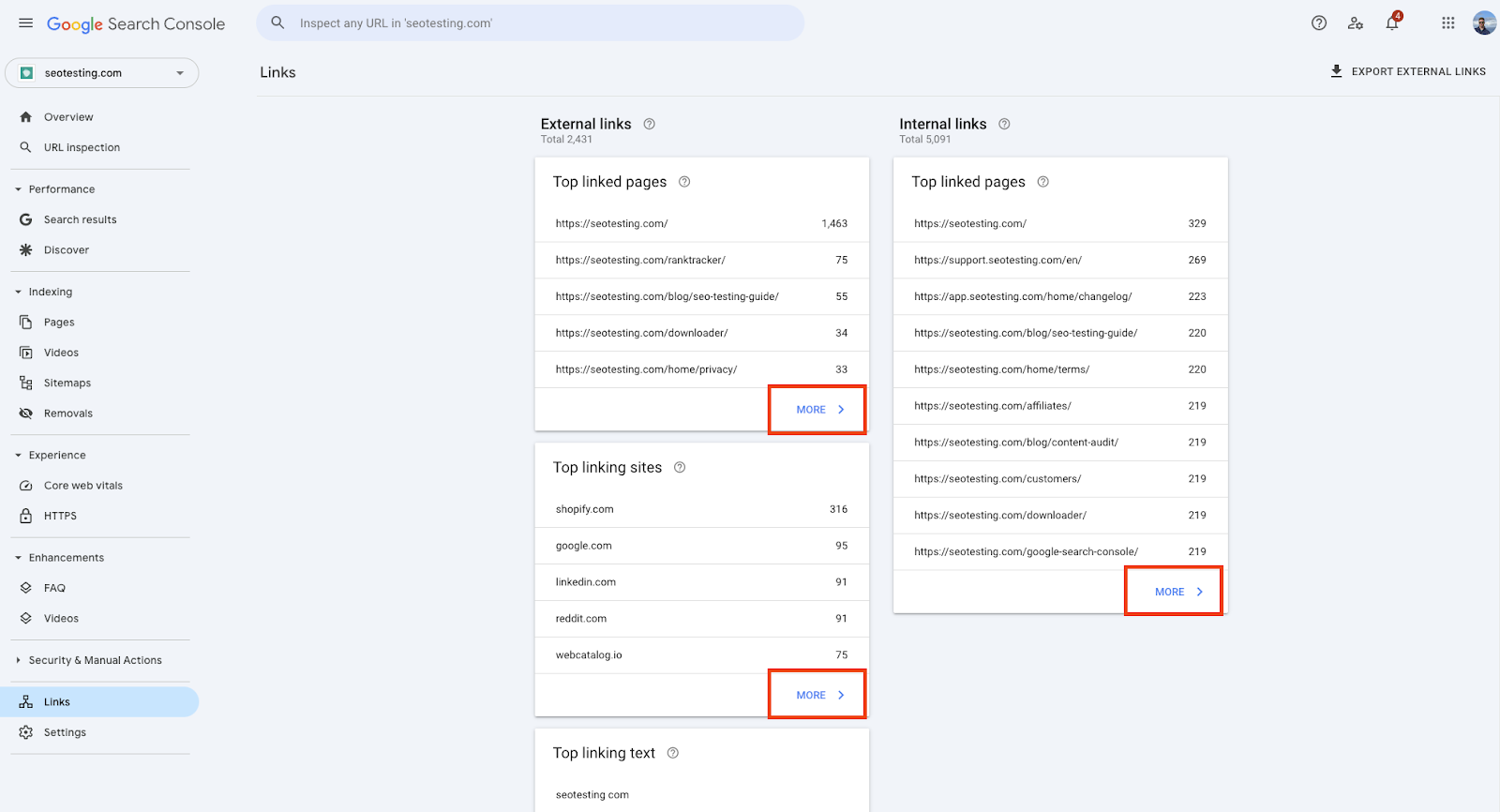 How To Use The Links Report In Google Search Console Seotesting